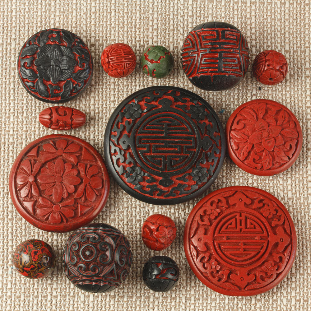 Cinnabar & Lacquer - Vermillion Cinnabar and Laquer, carved or molded ...