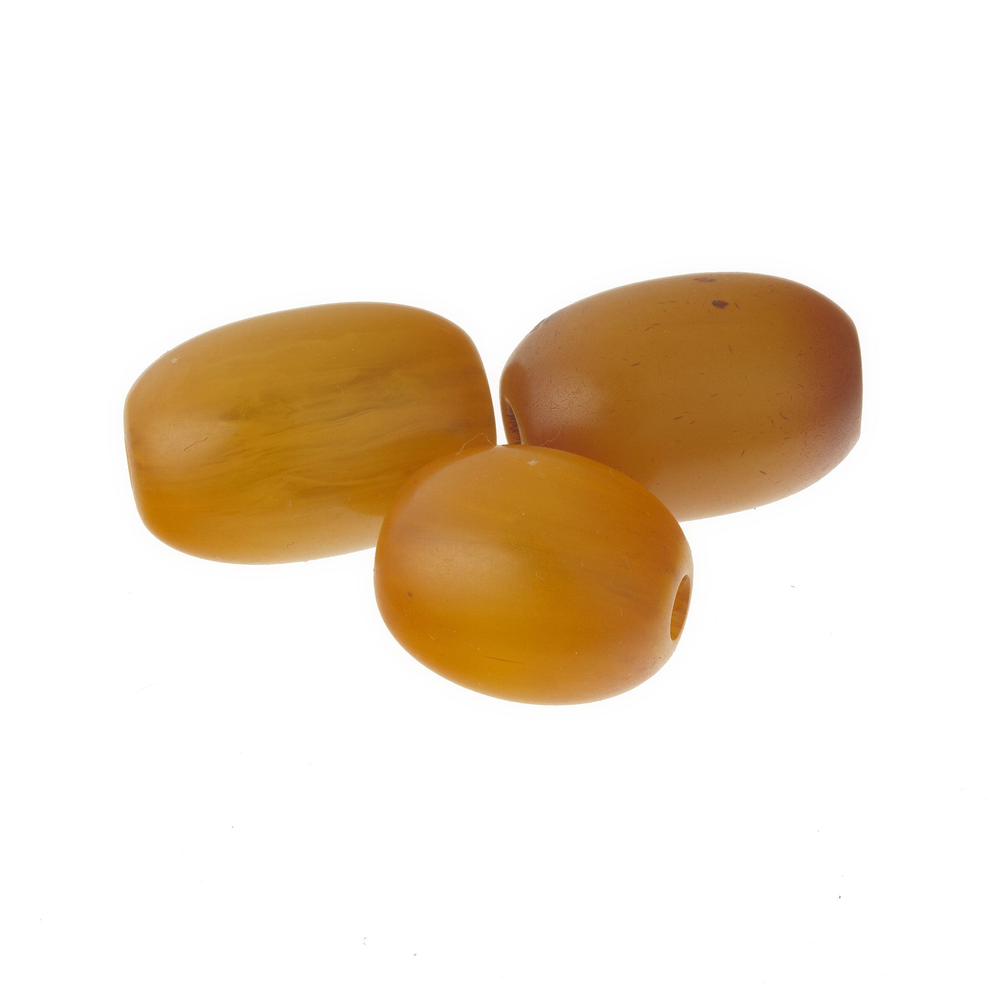 Oval Phenolic resin "African Amber" bead from the African trad. Pkg 1 ...