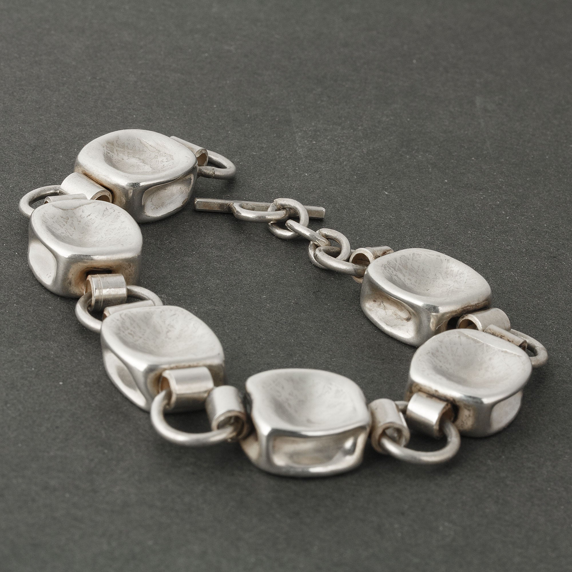 Sterling silver contemporary artisan hand made link bracelet. – Earthly ...