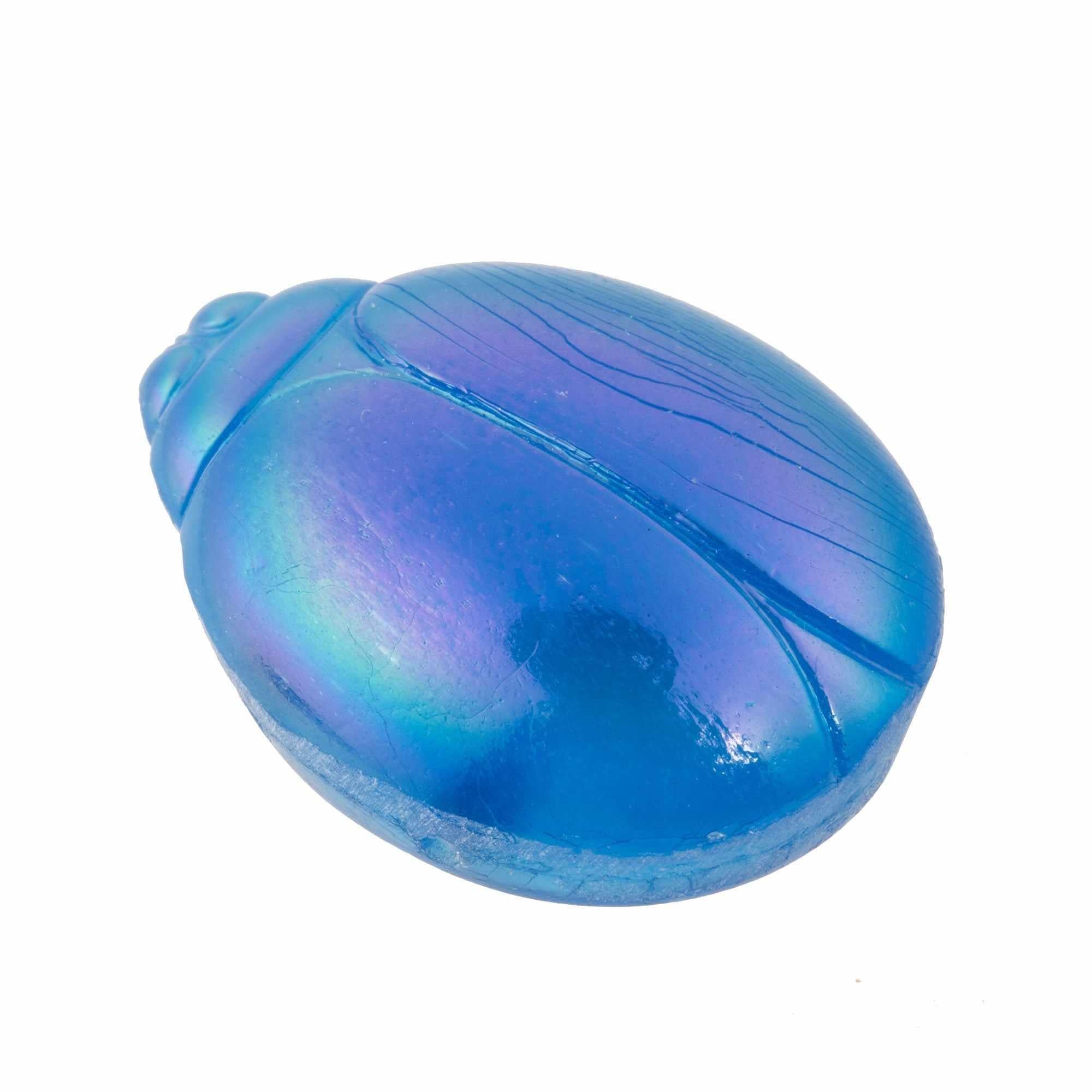 Blue 2-hole Scarab Bead with aurora borealis. 28x22mm Pkg 1. b11-bl ...