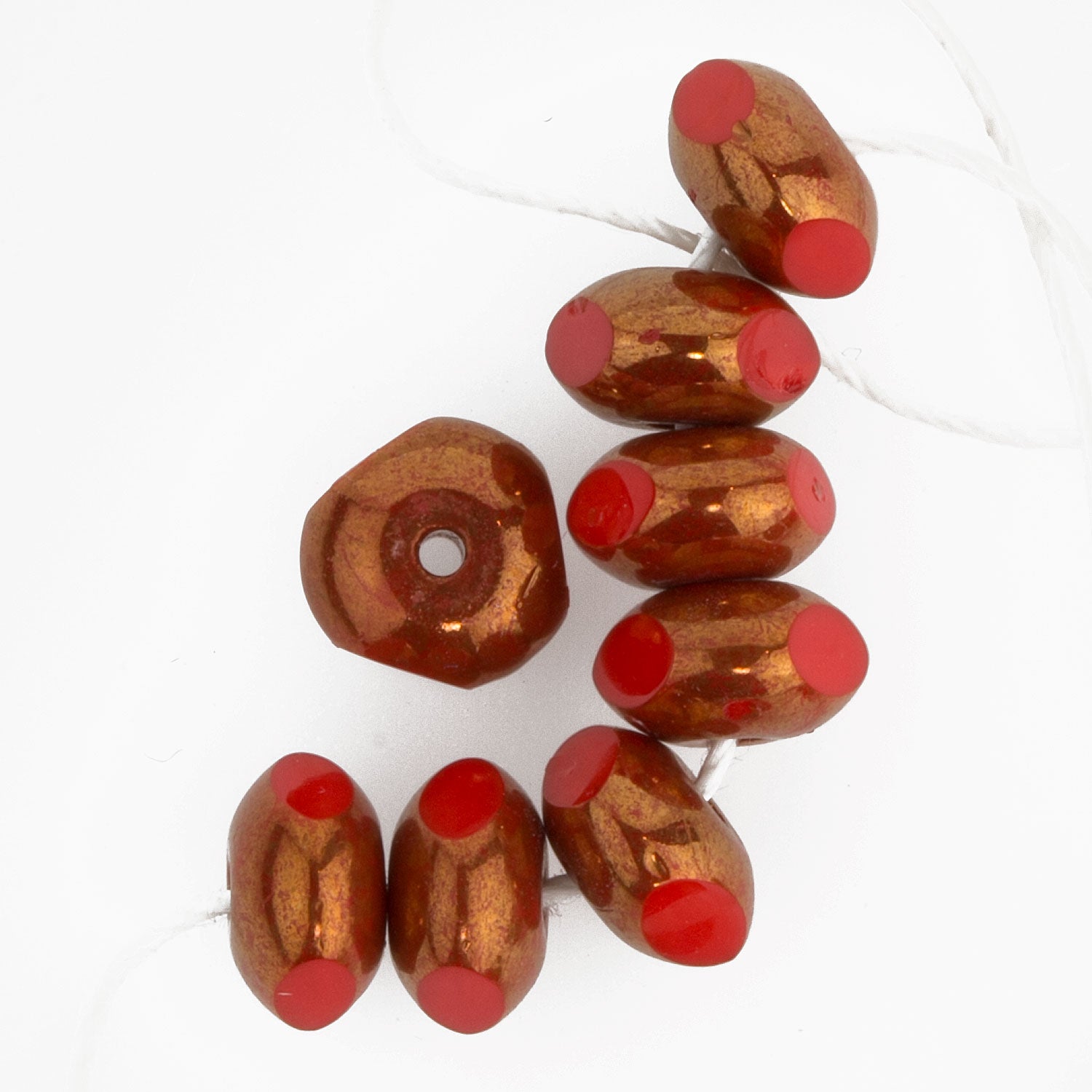 Red and Gold Luster Rounds. 4x7mm. Pkg of 5. B11-RD-0766(e) – Earthly ...